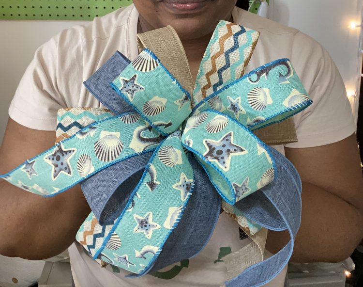 Bow Making with Fe: Beach Please Bow - Little Rosemary Crafts